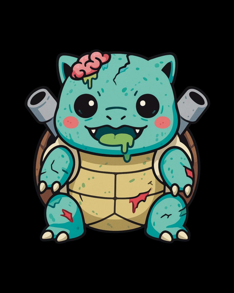 Zombie Blastoise Poster – Creepy Kawaii Pokémon Printable Art - Etsy