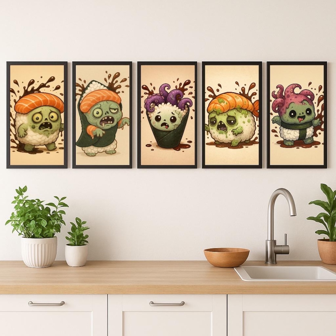 Zombie Sushi Digital Art Bundle – Creepy Kawaii Undead Nigiri & Maki ...