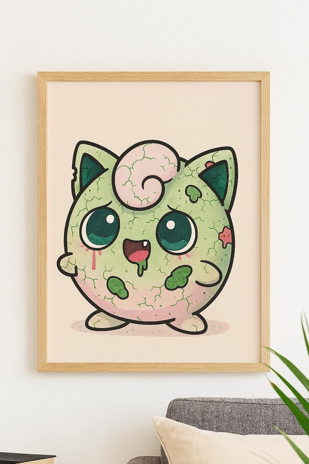 Zombie Jigglypuff Poster – Kawaii Horror Pokémon Decor (instant ...