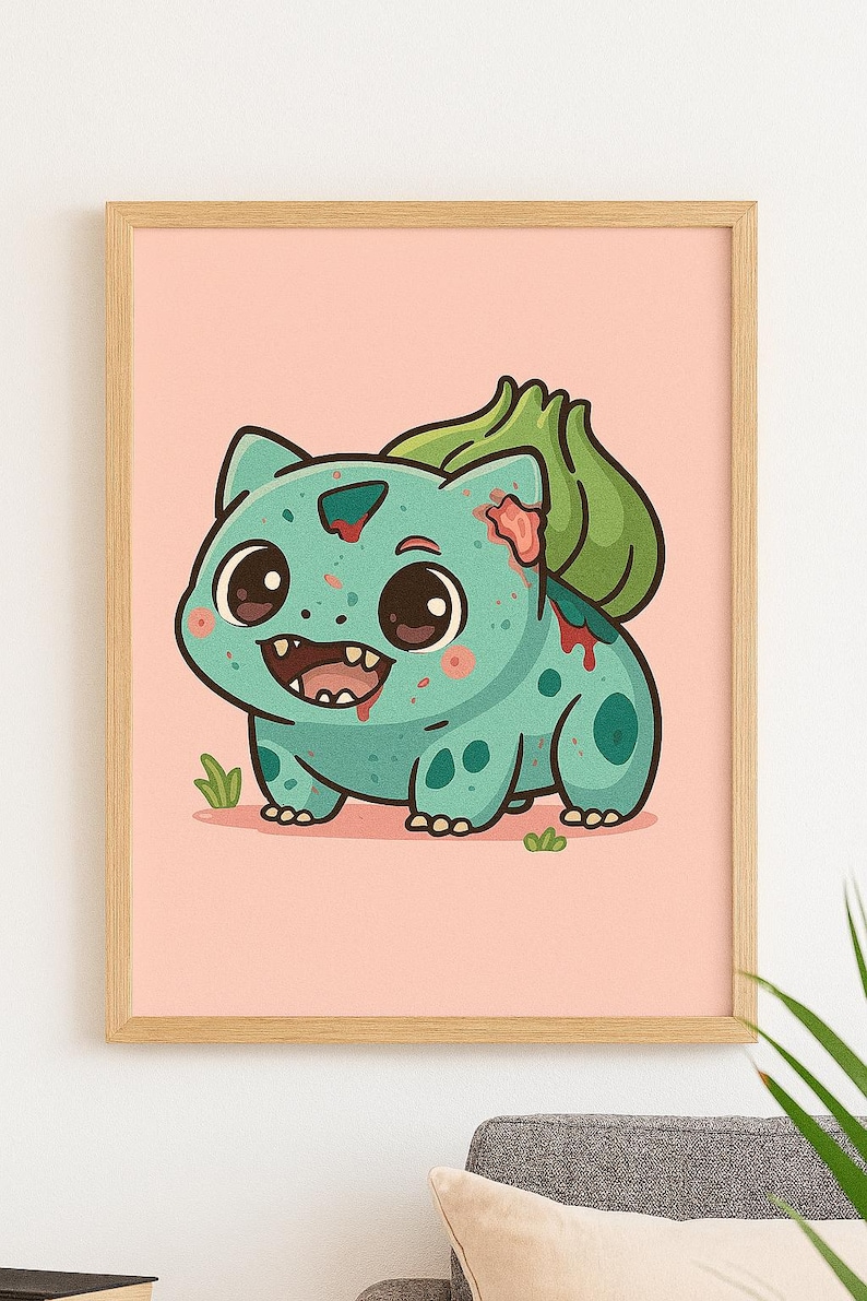 Zombie Bulbasaur Poster – Cute & Scary Pokémon Print (digital File) - Etsy