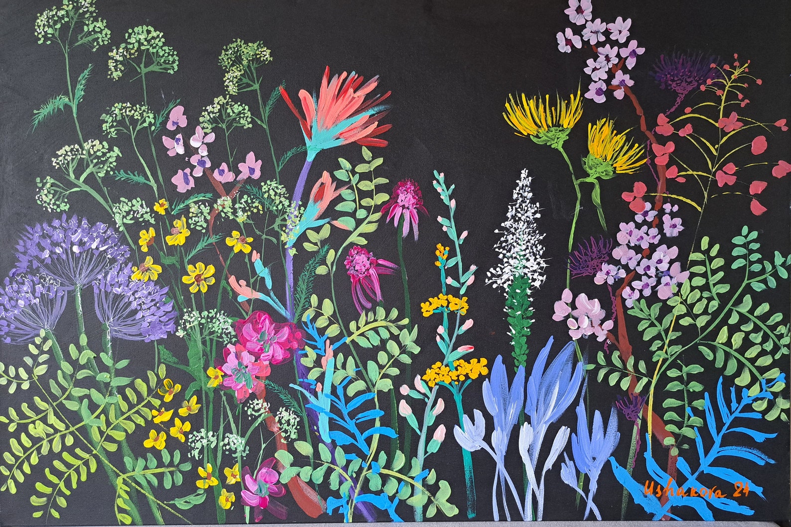 Spring Flowers Acrylic Painting on Canvas - Etsy