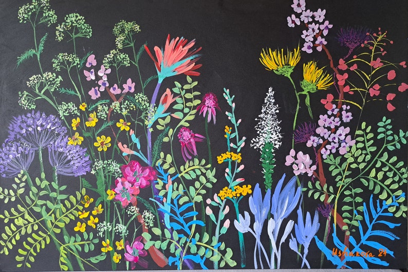 Spring Flowers Acrylic Painting on Canvas - Etsy