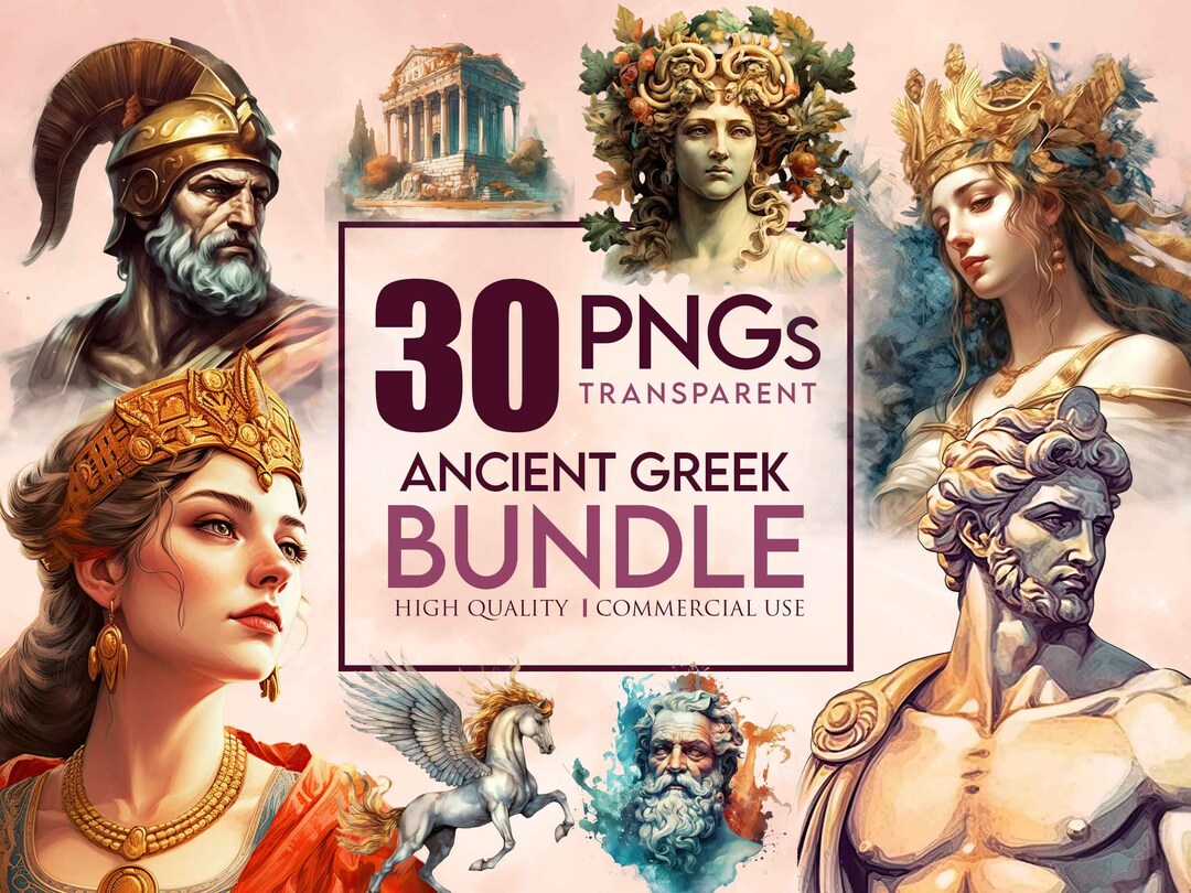 Buy 30 PNG Ancient Greek Clipart Digital Download Watercolor Online in ...