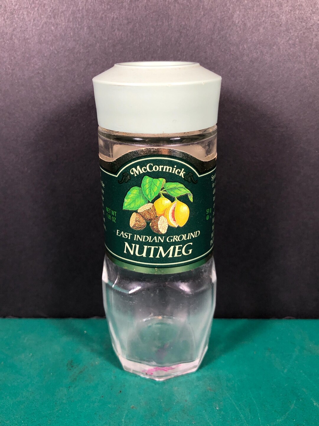 Mccormick | Ground Nutmeg Vintage Spice Jar | Green Lid | Empty | Retro ...
