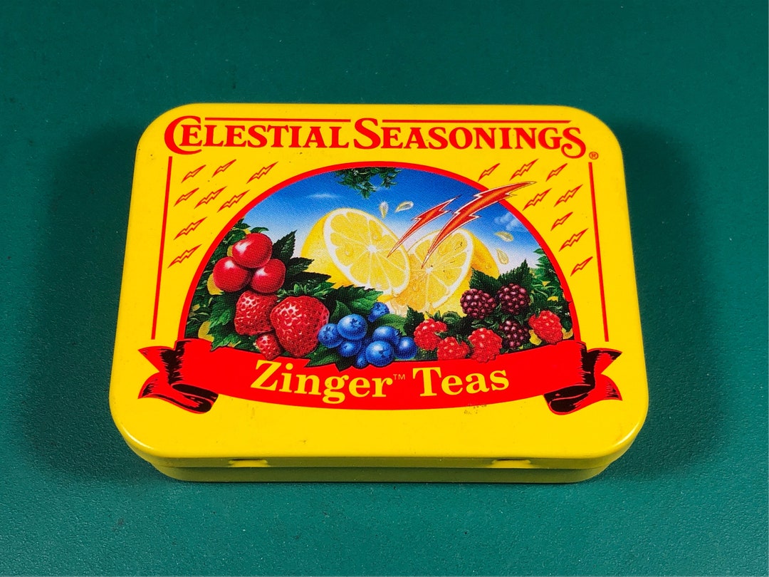 Celestial Seasonings | Zinger Teas Tin | Berries & Lemon Scene | Empty ...