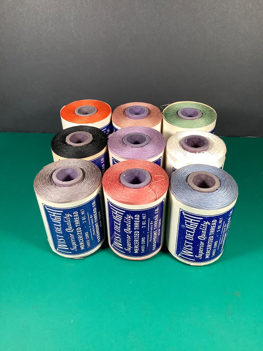 Paramount Thread Co. | Vintage Sewing Thread 9 Lot | 3 Cord Spool of ...