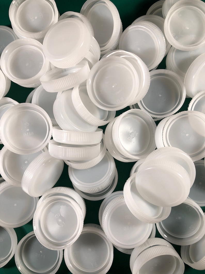 Bottle Caps 100 Lot | Used Clear Large Plastic Water Bottle Caps ...