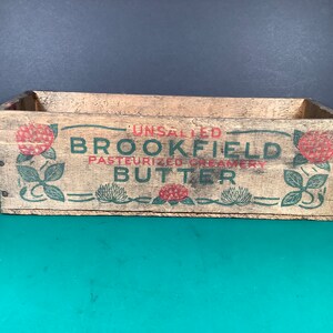 Brookfield RARE Vintage Wood Box BUTTER Box Rustic Kitchen Decor Empty ...