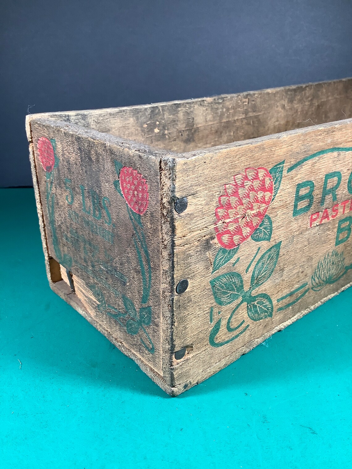 Brookfield RARE Vintage Wood Box BUTTER Box Rustic Kitchen Decor Empty ...