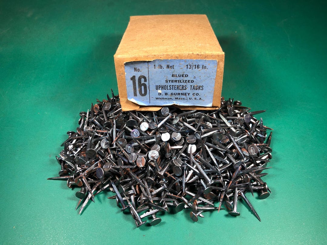 Gurney | Vintage Upholsterers Blued Tacks | Full 1 Lb Box | 13/16" #16 ...