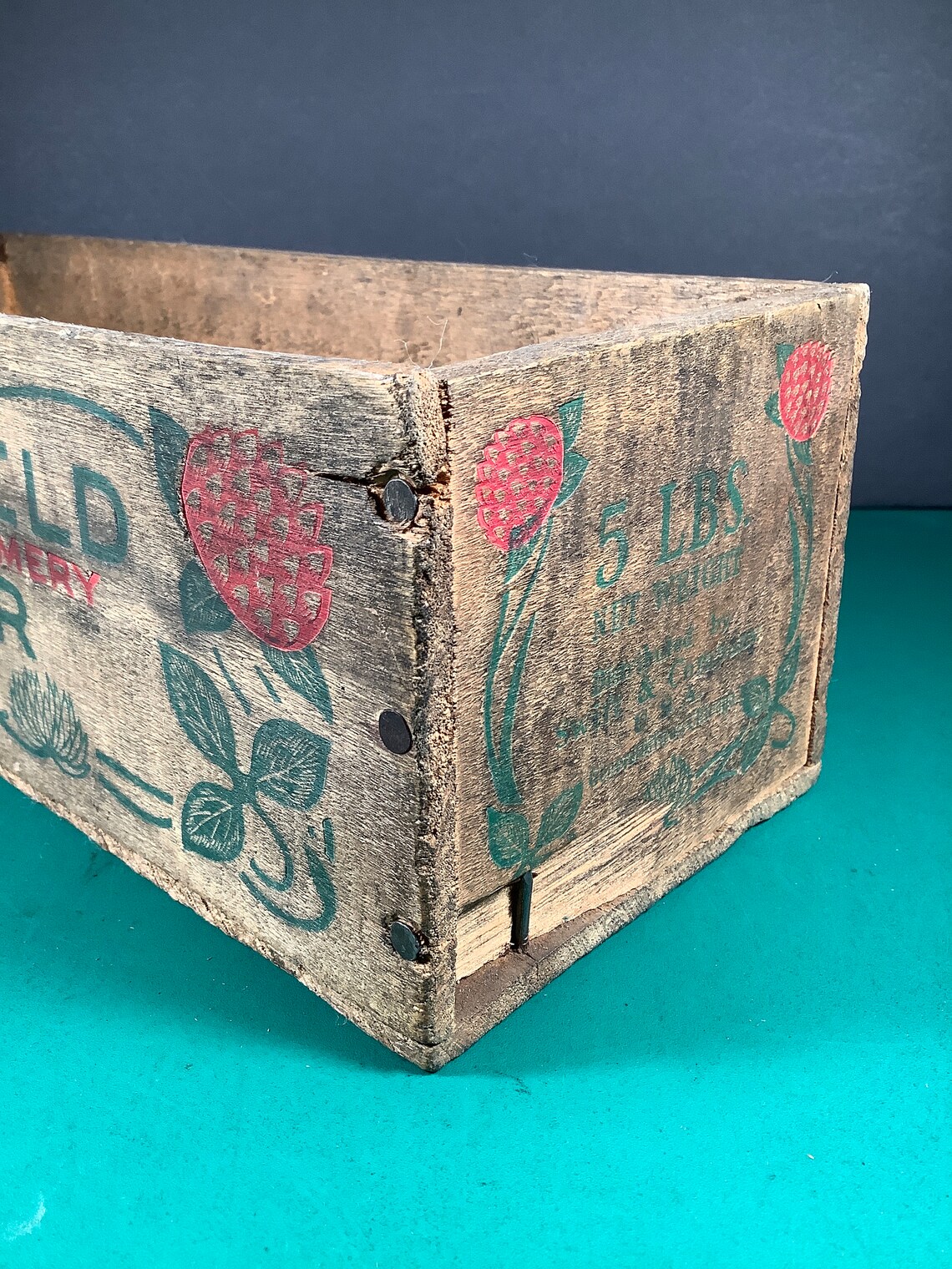 Brookfield RARE Vintage Wood Box BUTTER Box Rustic Kitchen Decor Empty ...