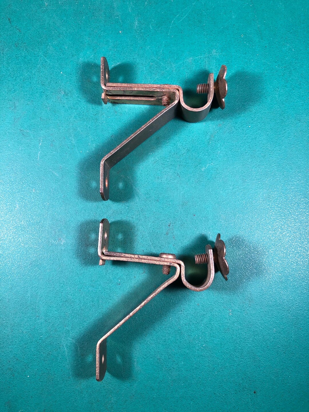 Curtain Rod Adjustable Center Support Brackets 2 Lot Fit 3/8 Rod 2 to 3 ...