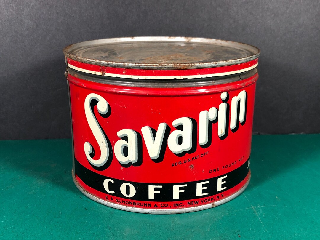 Savarin | Vintage 1lb Coffee Can With the Lid | Empty | Retro Kitchen ...