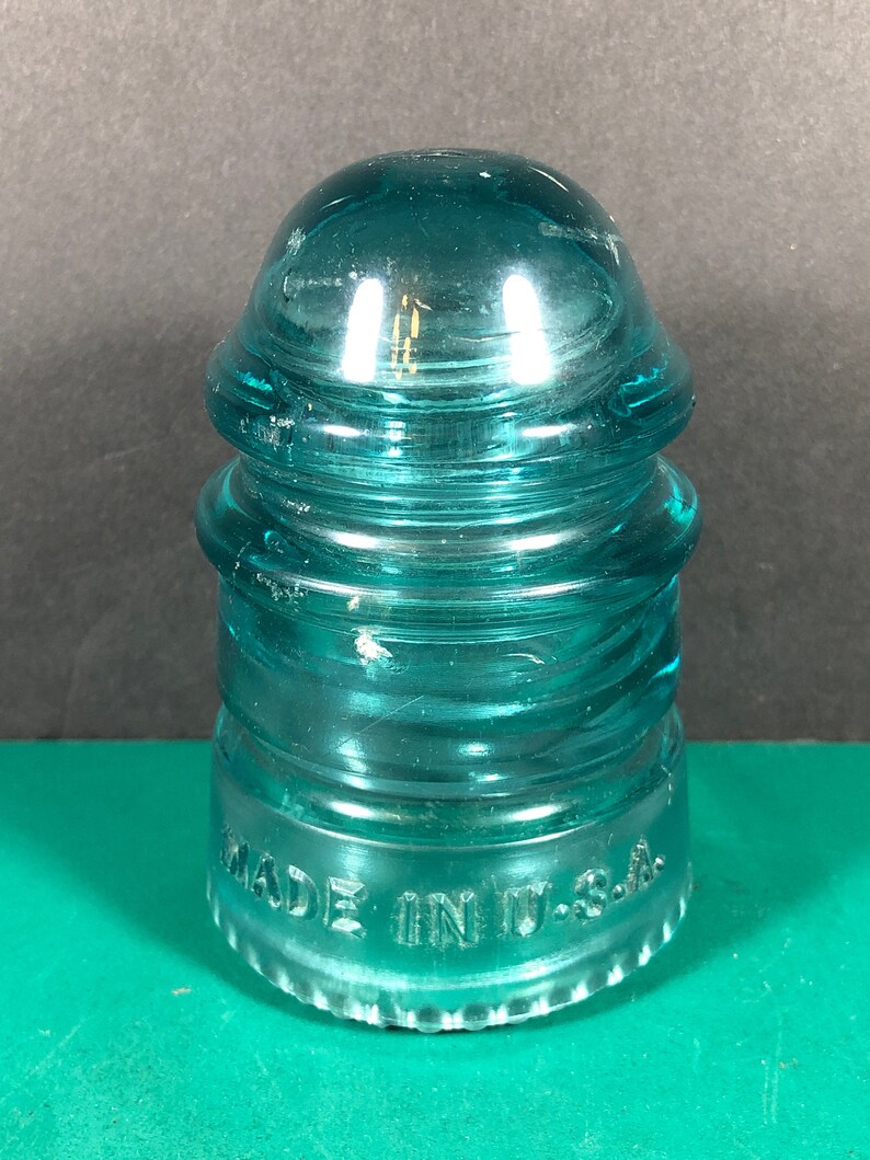 Glass Insulator Hemingray 12 Vintage Blue/green 3.5 Tall Made in USA - Etsy