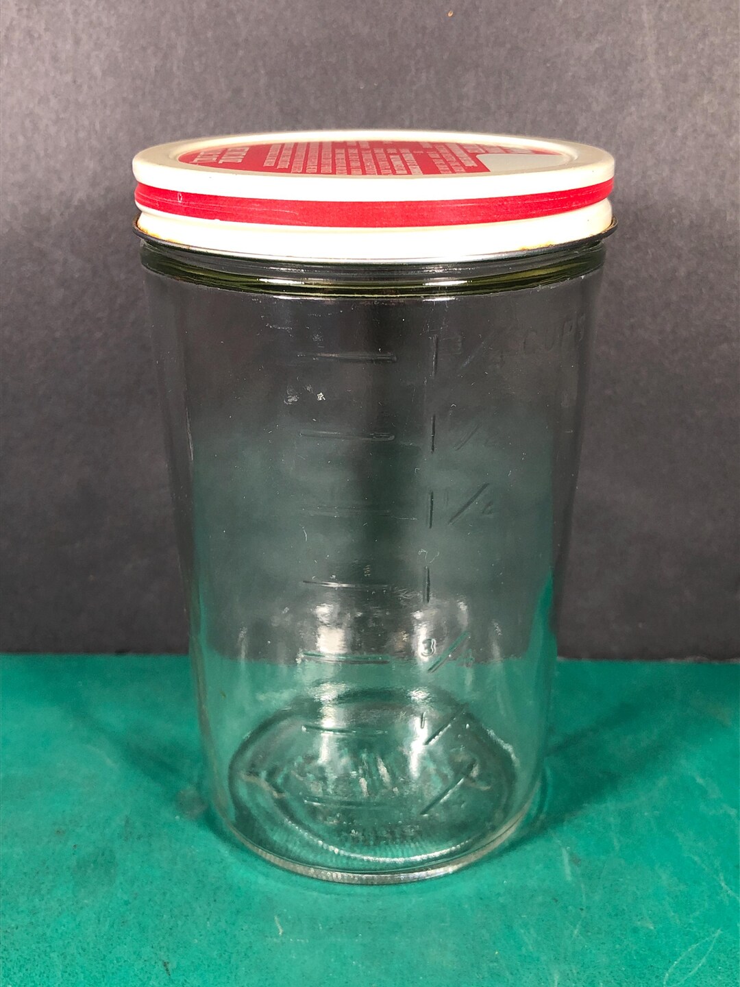 Skippy Vintage 18oz Jar With Lid Super Chunk Embossed measuring Cup Jar ...