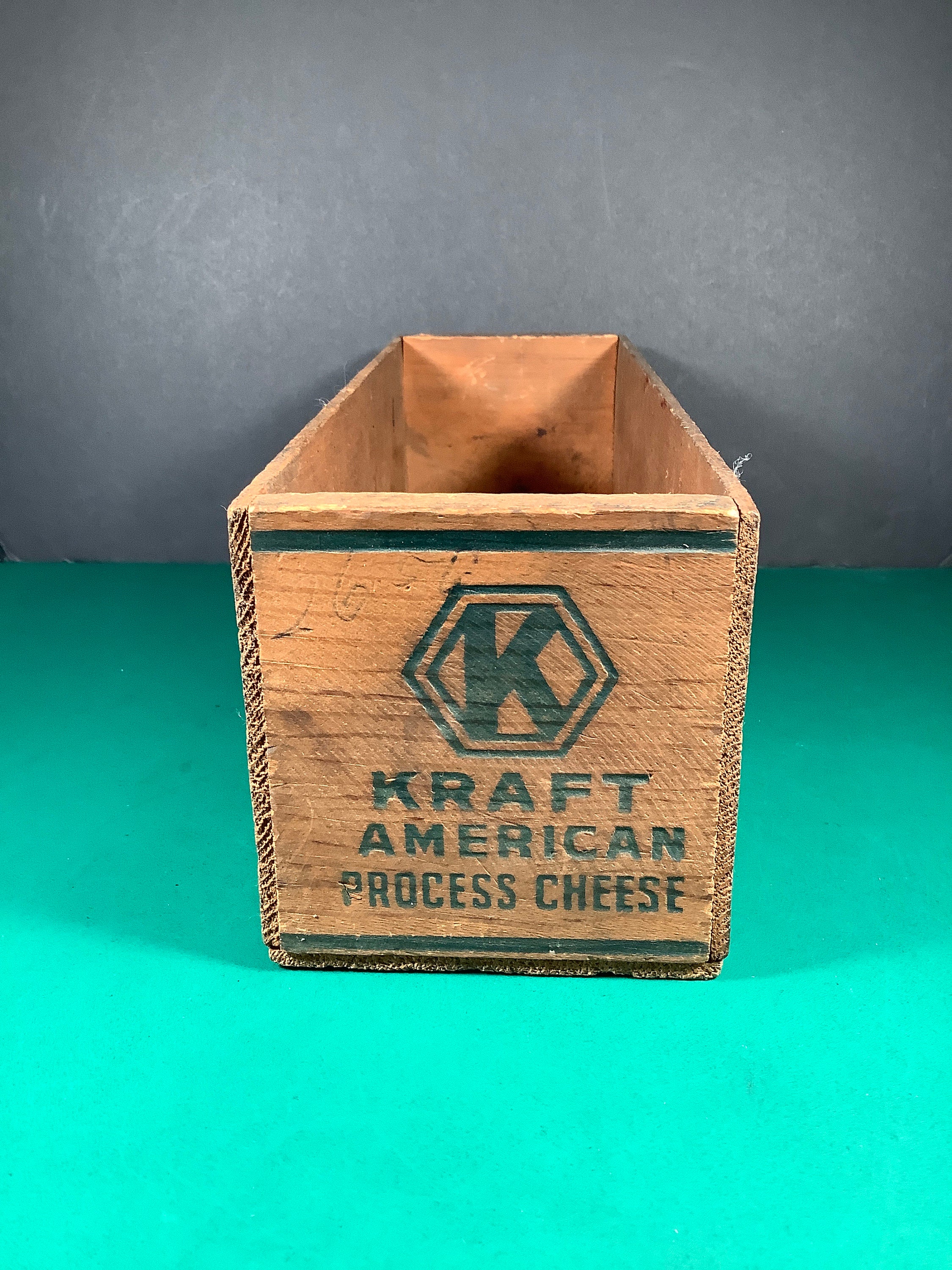 Kraft Vintage Wood Box | 5lb American Cheese Box | Rustic Kitchen Decor ...