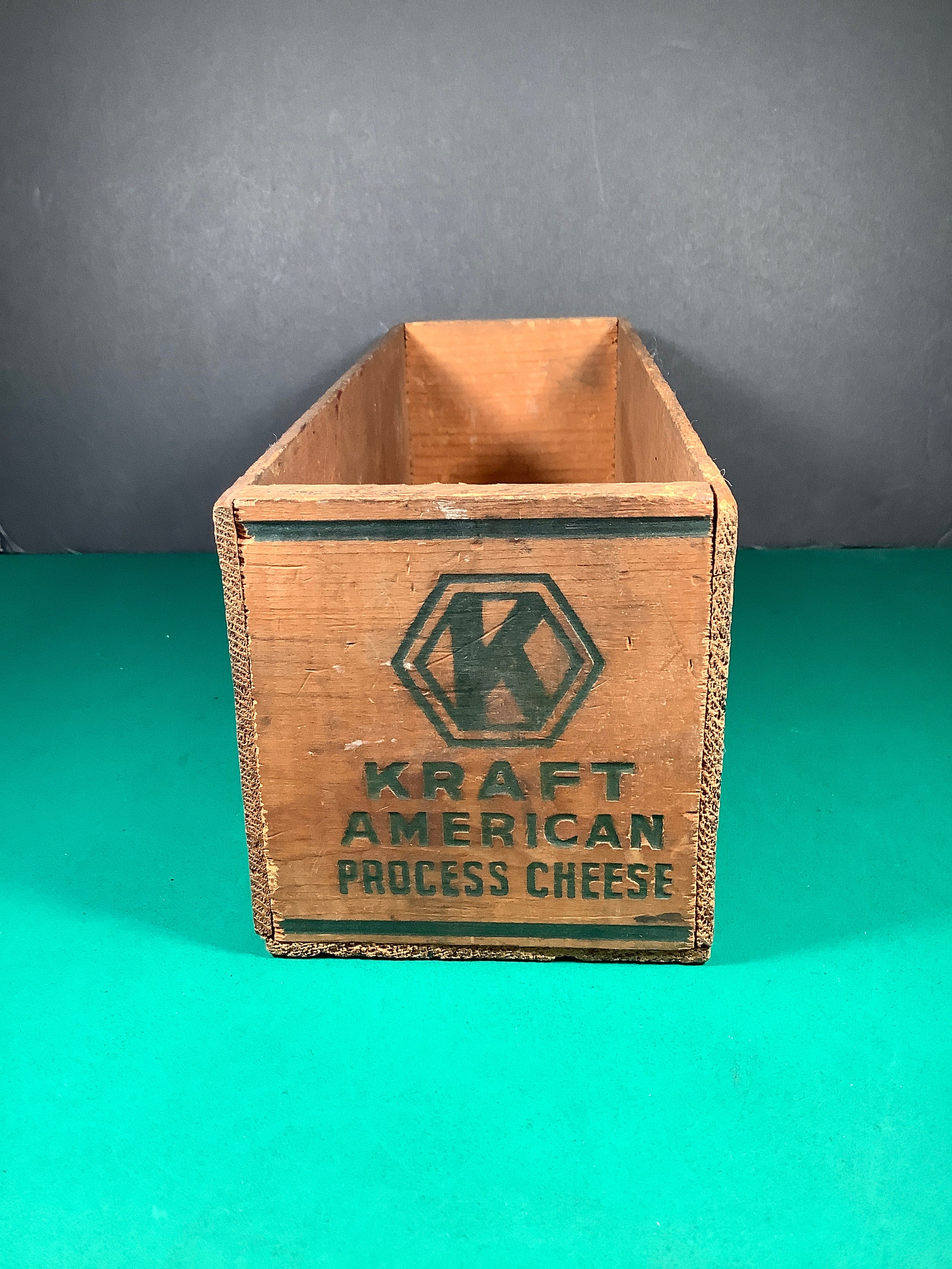 Kraft Vintage Wood Box | 5lb American Cheese Box | Rustic Kitchen Decor ...