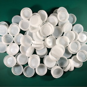 Bottle Caps 100 Lot | Used Clear Large Plastic Water Bottle Caps ...