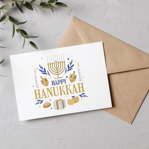 Happy Hanukkah Printable Card Jewish Holiday Greetings - Etsy