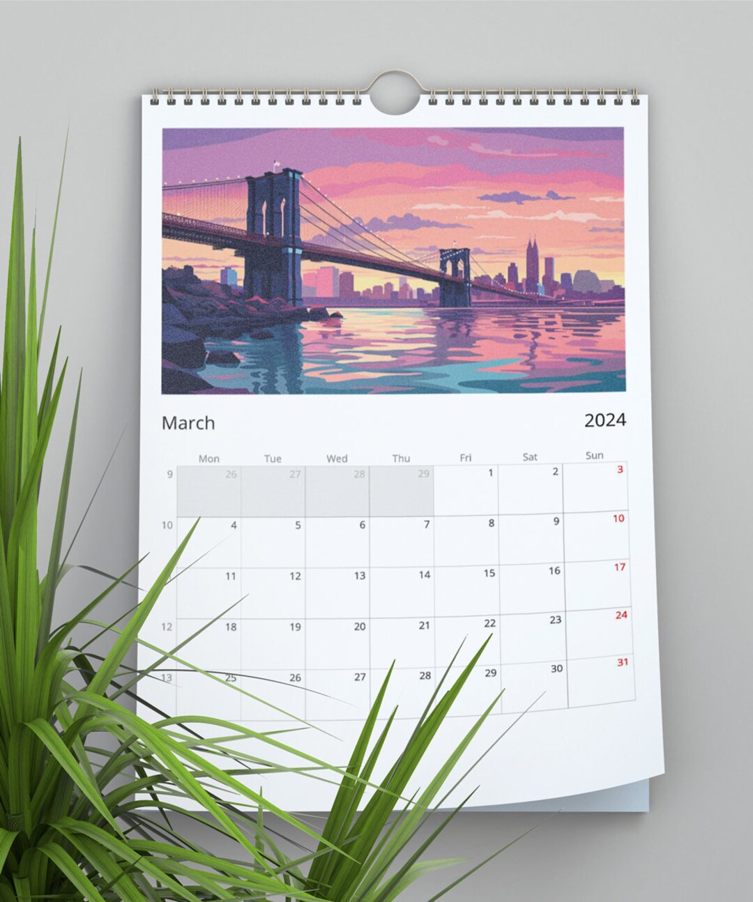 New York Wall Calendar 2024, Monthly Calendar, New York Gift Christmas ...