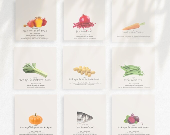 Rosh Hashanah Pomegranate Menu Template. Jewish High Holiday Menu ...