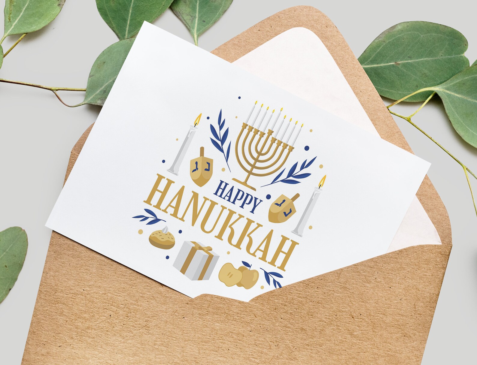 Happy Hanukkah Printable Card Jewish Holiday Greetings - Etsy