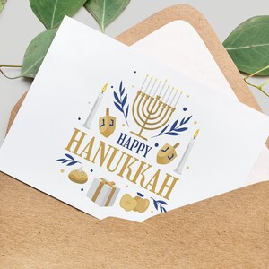 Happy Hanukkah Printable Card Jewish Holiday Greetings - Etsy
