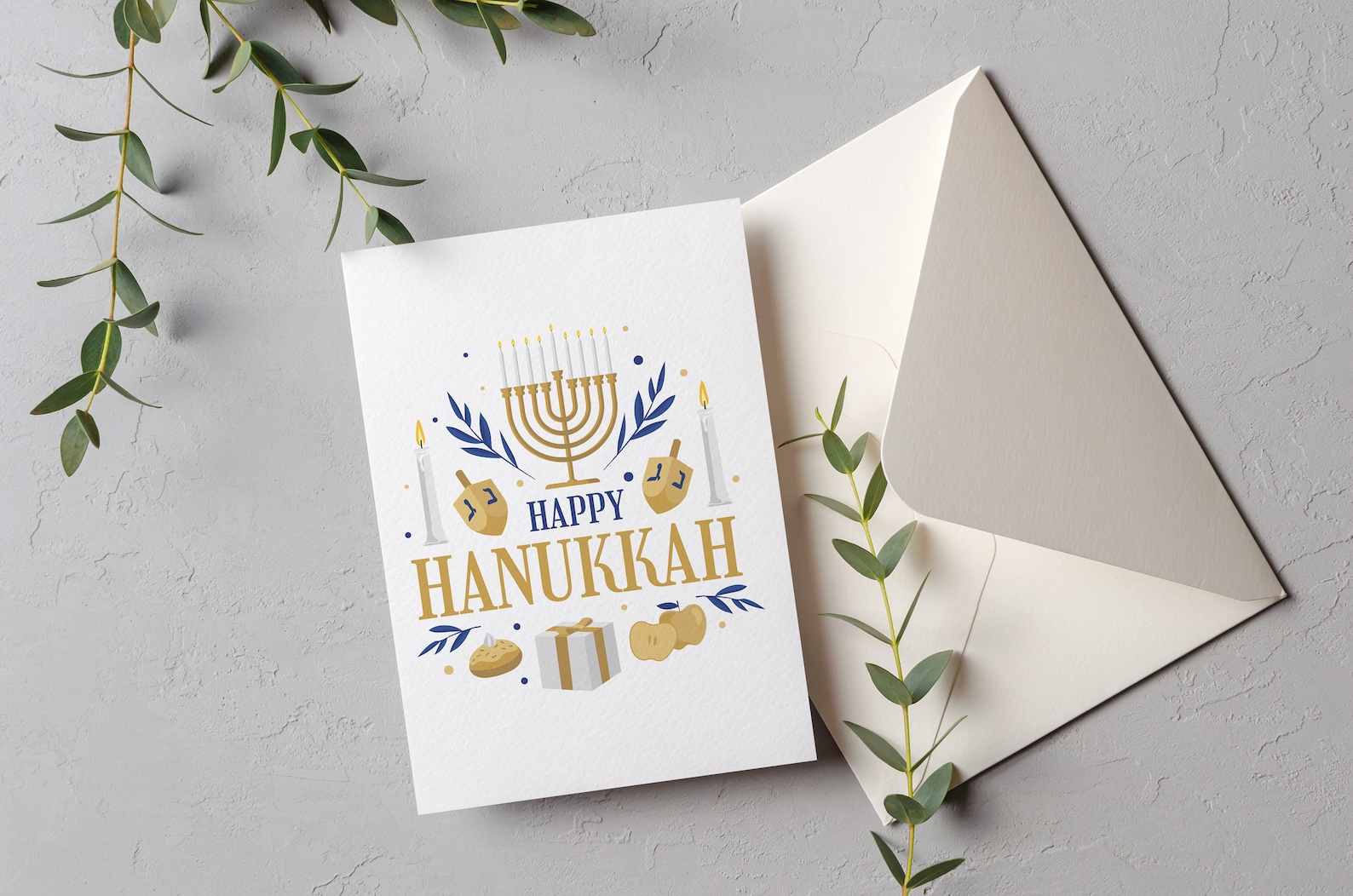 Happy Hanukkah Printable Card Jewish Holiday Greetings - Etsy