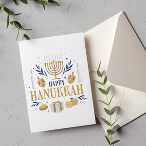 Happy Hanukkah Printable Card Jewish Holiday Greetings - Etsy