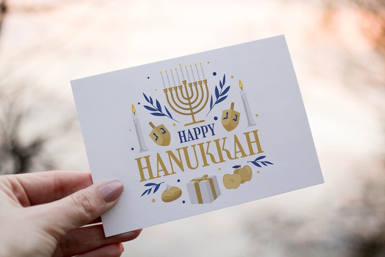 Happy Hanukkah Printable Card Jewish Holiday Greetings - Etsy