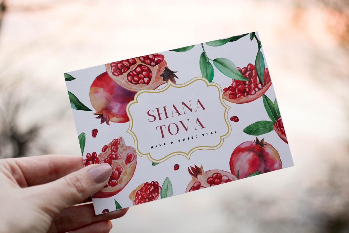 Rosh Hashanah Printable Card, Jewish Holiday Greetings, Rosh Hashanah ...