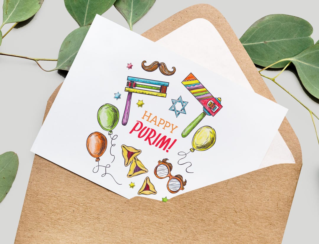 Printable Purim Card, Jewish Holiday Greetings (PDF) - Etsy
