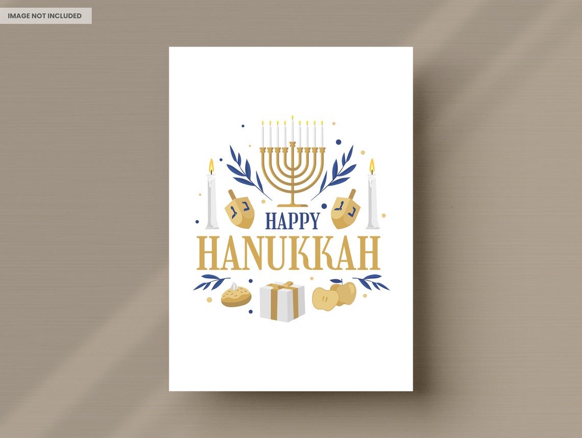 Happy Hanukkah Printable Card Jewish Holiday Greetings - Etsy