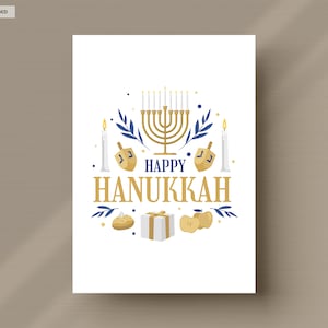 Happy Hanukkah Printable Card Jewish Holiday Greetings - Etsy