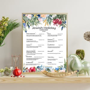 Jewish Holiday Calendar 2025 | Hebrew Calendar | Rosh Hashanah Gifts ...