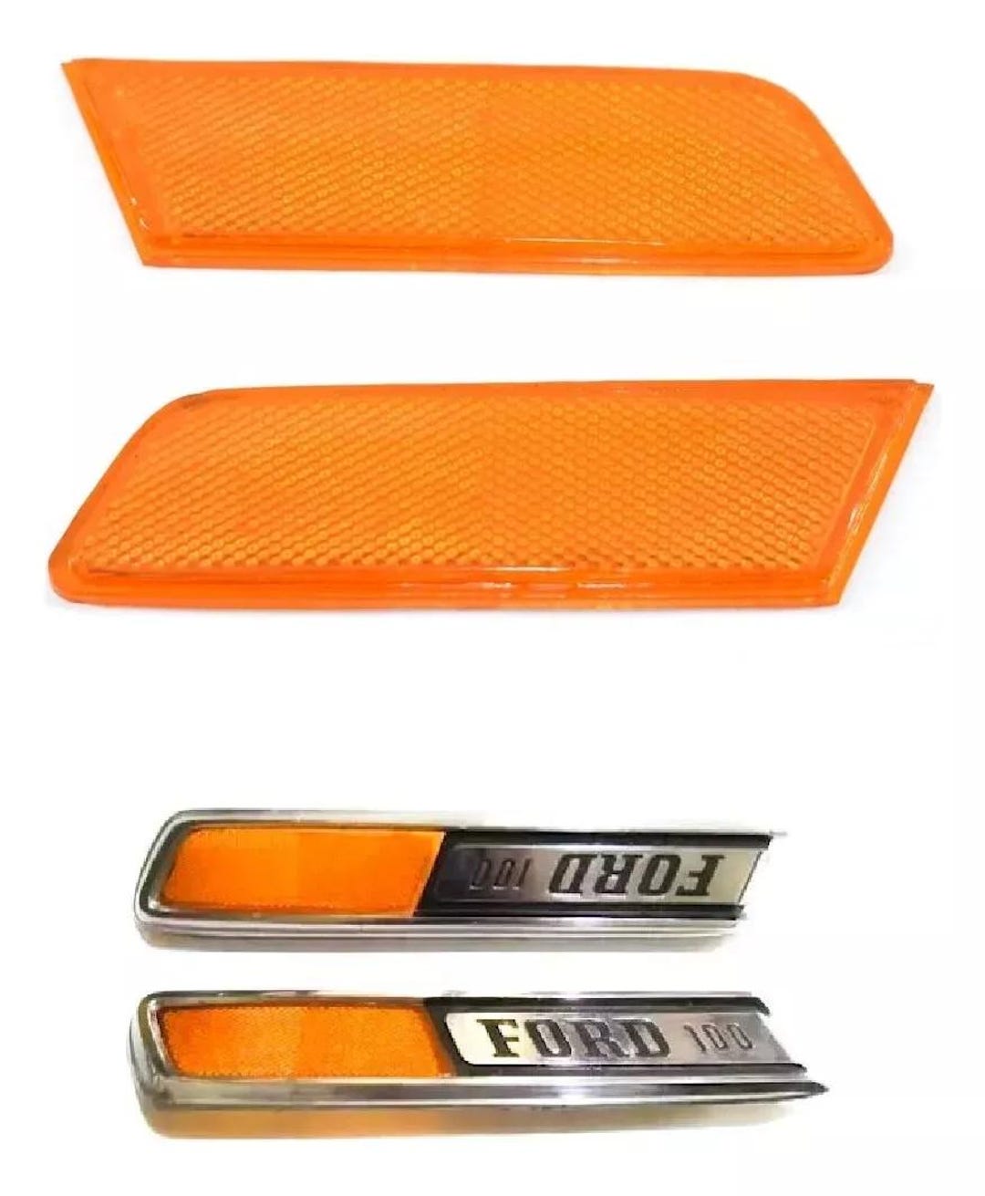 Pair of Reflector for Emblem Hood Ford Truck 1968 1969 1970 1971 1972 ...