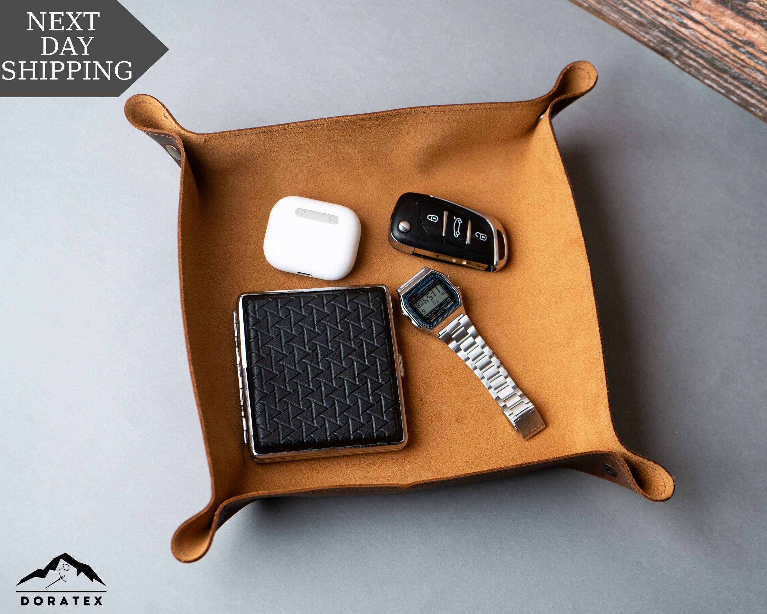 Custom Entryway Tray, Personalized Embossed Catchall, Molded Leather ...