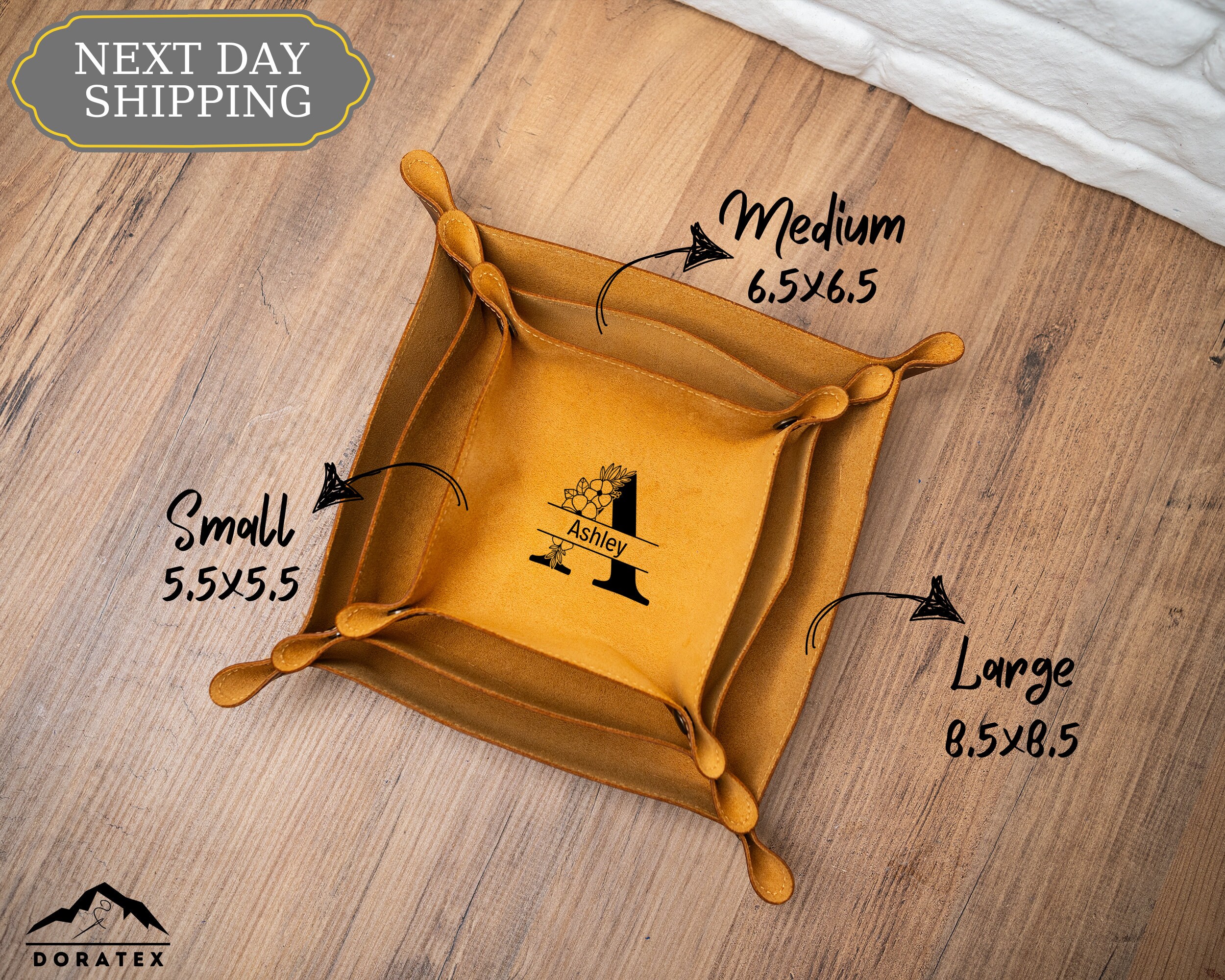 Custom Entryway Tray, Personalized Embossed Catchall, Molded Leather ...