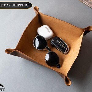 Custom Entryway Tray, Personalized Embossed Catchall, Molded Leather ...