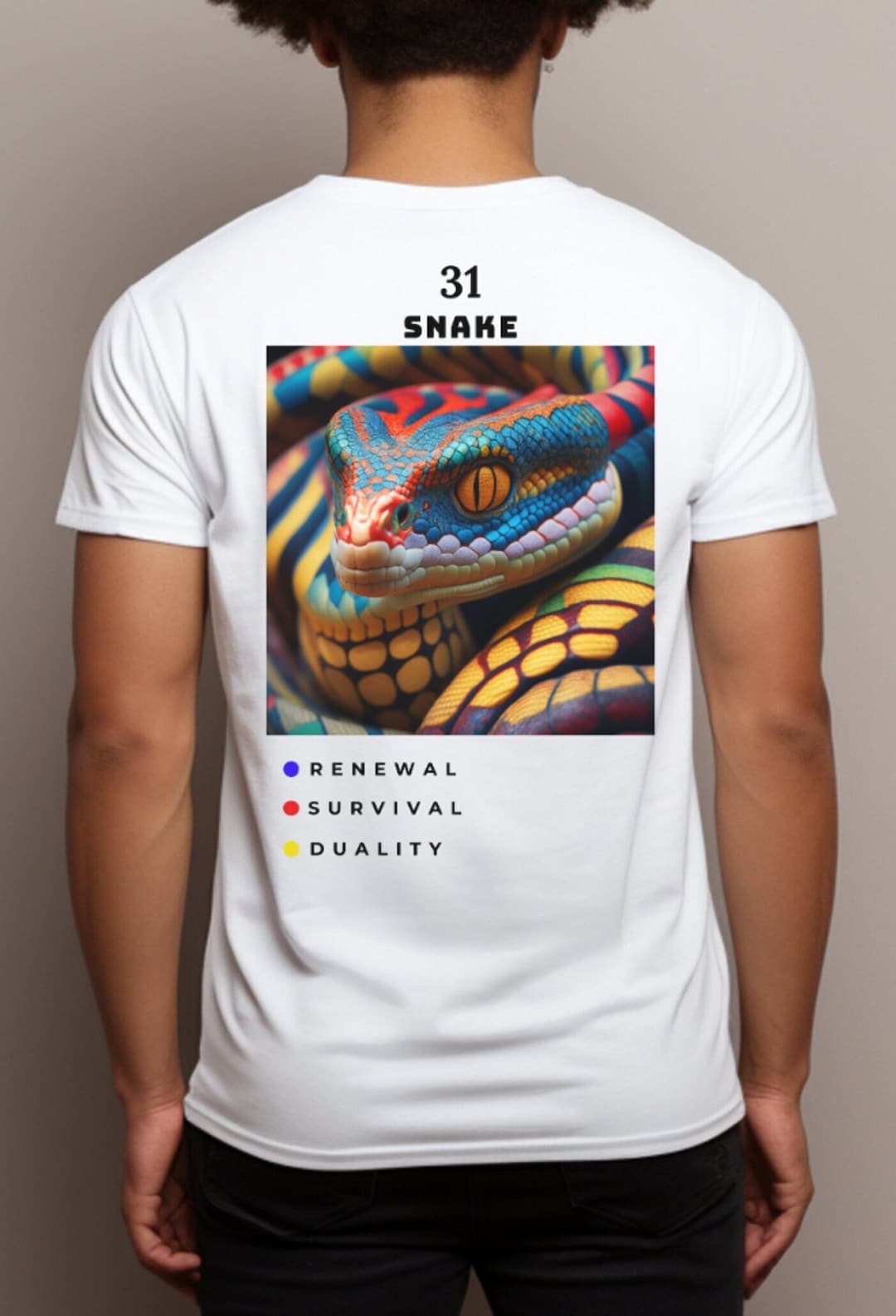 T-shirt Snake Gaudi Style Unisex Art Tee for Animal Lovers Unique ...