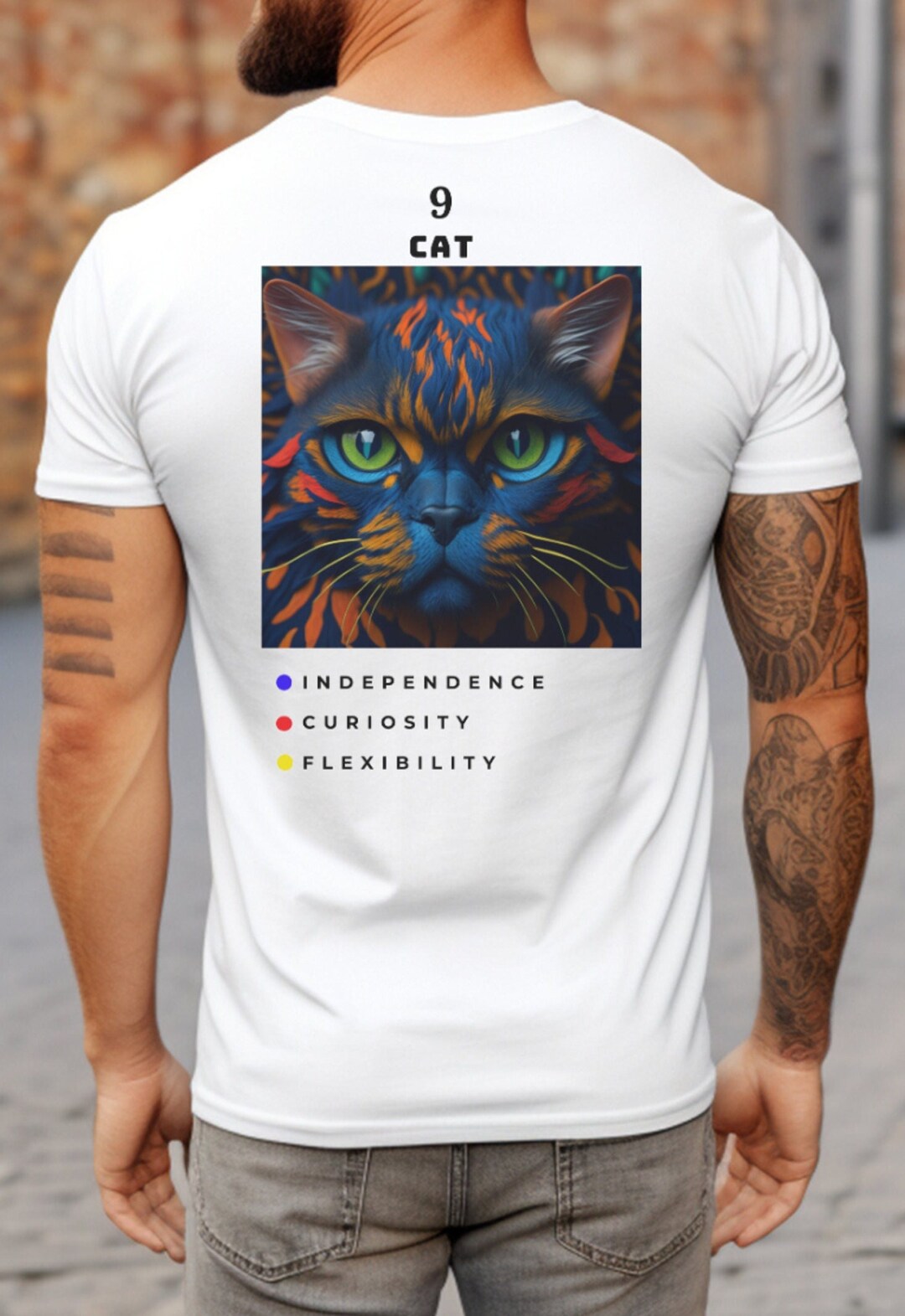 T-shirt Cat Gaudi Style Unisex Art Tee for Animal Lovers Unique ...