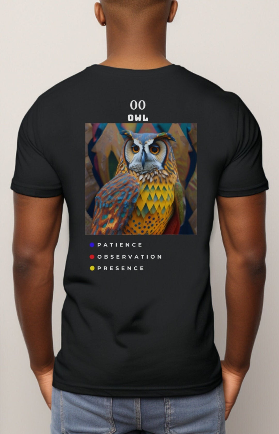 T-shirt Owl Gaudi Style Unisex Art Tee for Animal Lovers Unique ...