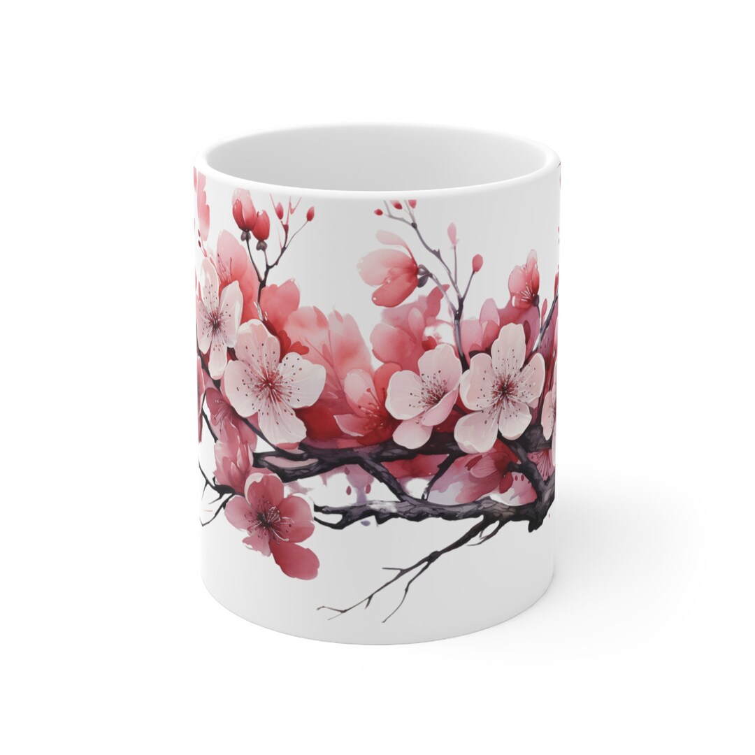 Pastel Nature Mug | Spring Flowers Mug | Exquisite Pink Spring Flowers ...