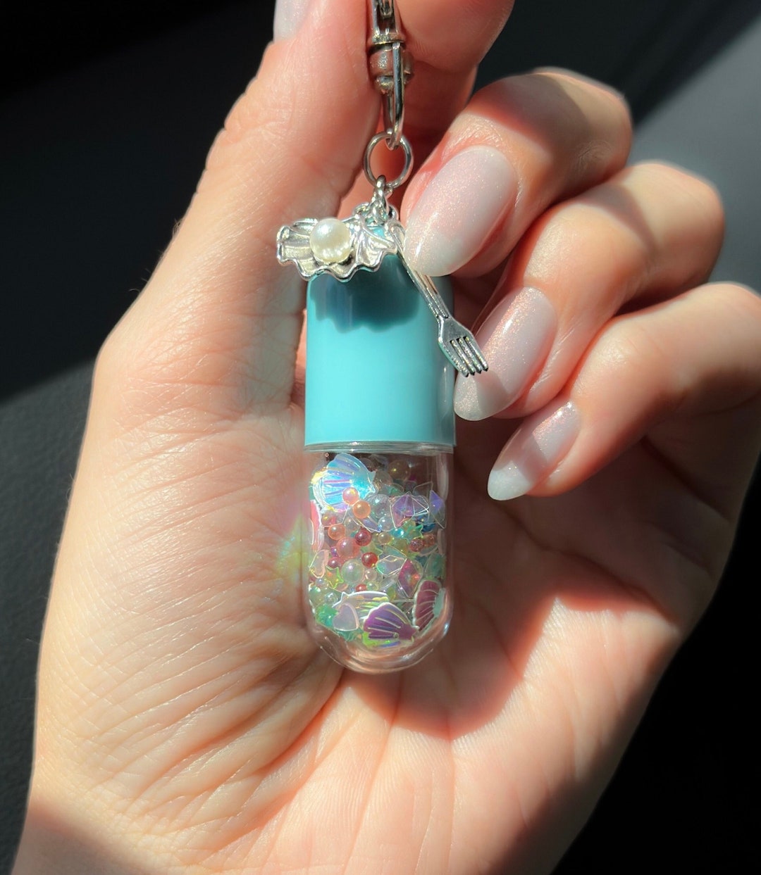 Sea Glass Ispy Chill Pill Keychain - Etsy