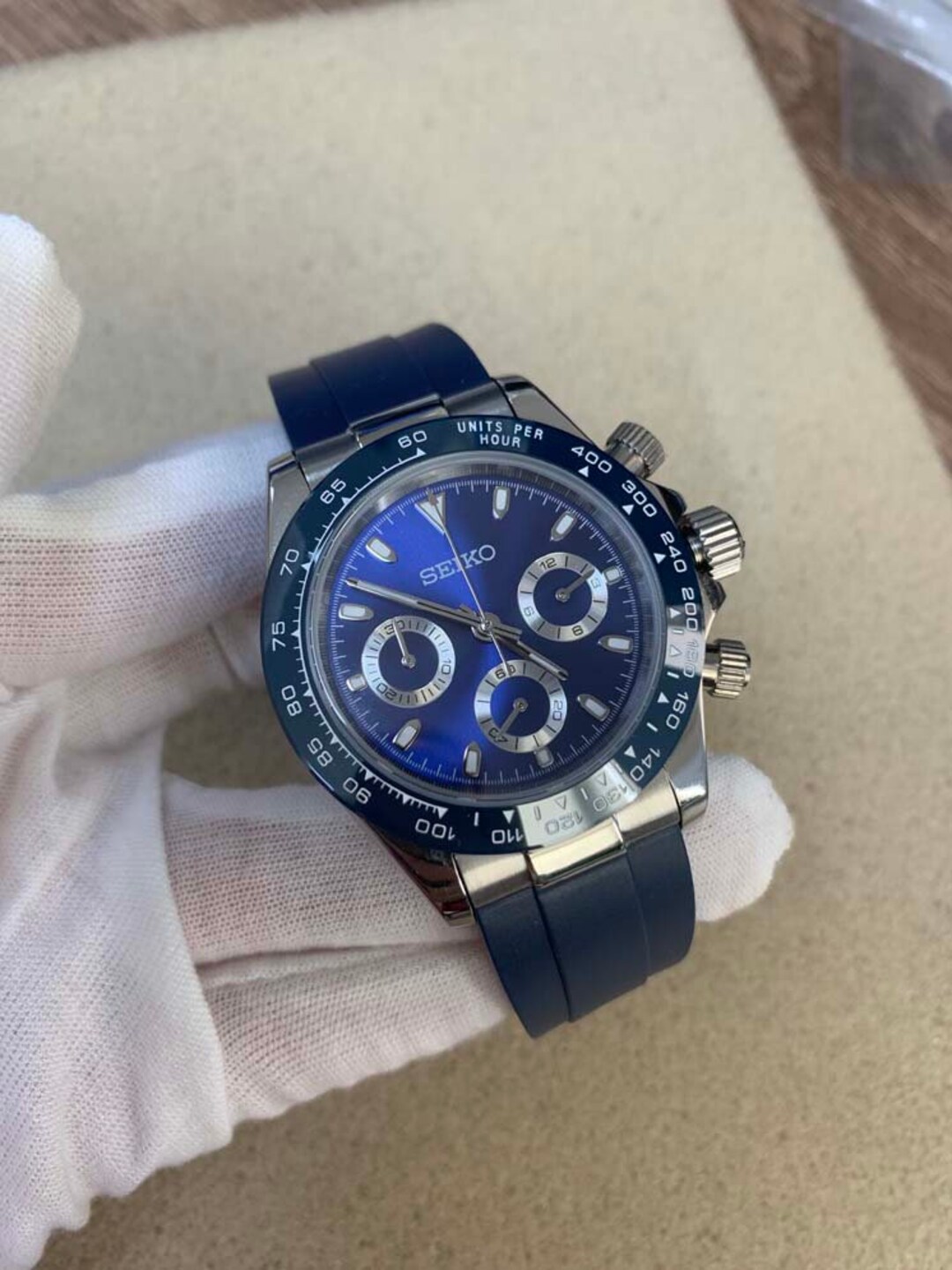 Seiko Mod Speedmaster Navy Dial Blue Face Panda Automatic - Etsy