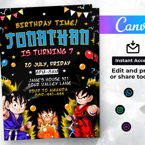 Son of goku invitation - Etsy Österreich