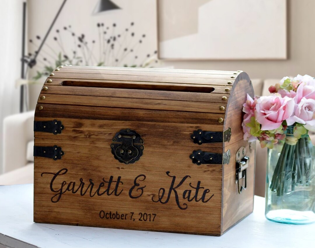 Wooden Card Box Rustic Card Box With Slot Bridal Shower Card - Etsy