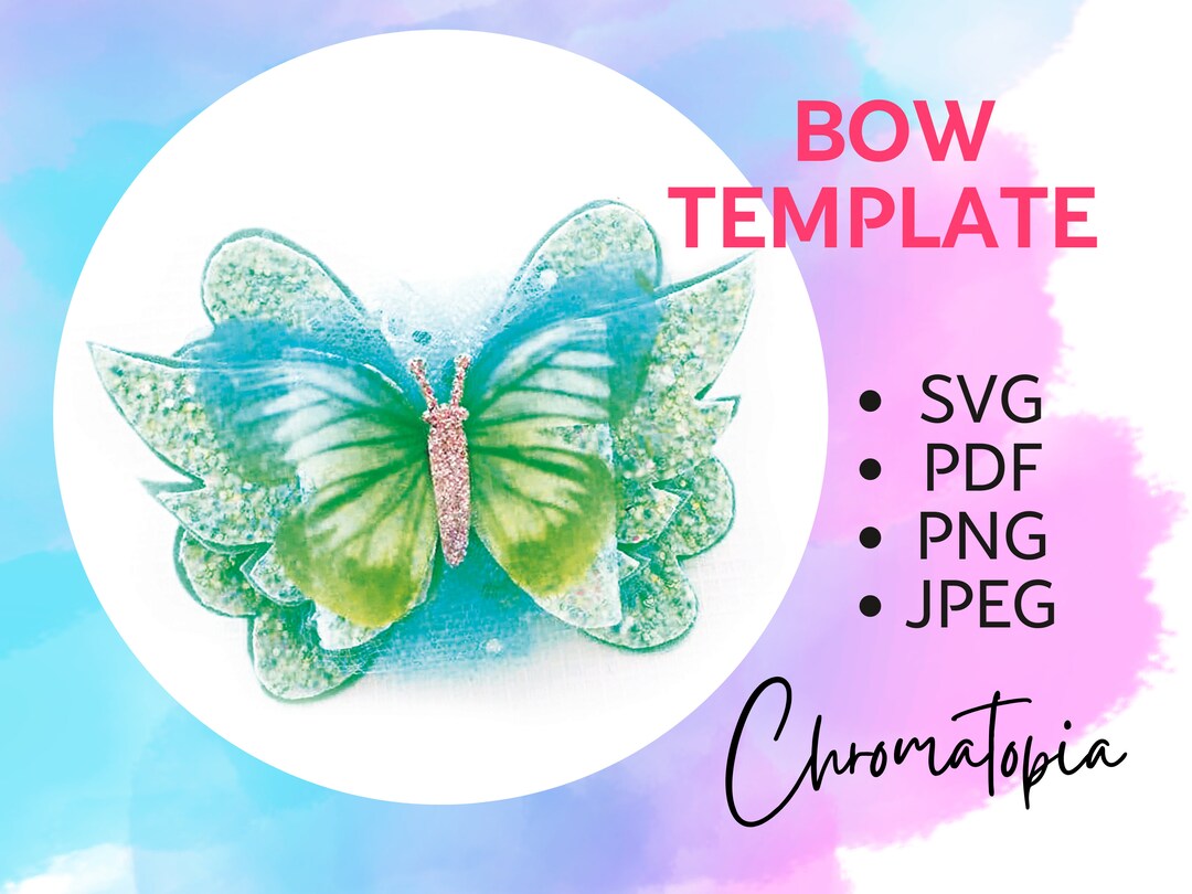 Exquisite Butterfly Bow Template SVG for Cricut, Silhouette - DIY Hair ...