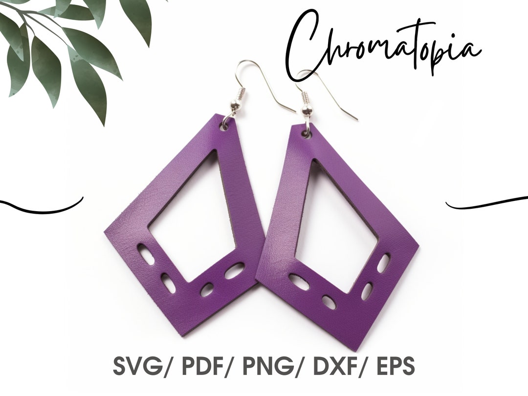 Elongated Diamond Shape With Rhomb Hole Earring Svg Laser Cut File for ...