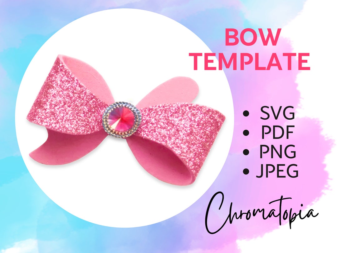 Elegant Сute Hair Bow Template SVG - Faux Leather Hair Bows Template ...